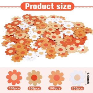 400 Pcs Groovy Daisy Confetti Retro Flower Confetti Paper Boho Table Confetti Groovy Party Decorations Bridal Baby Shower Wedding Engagement Party Decorations