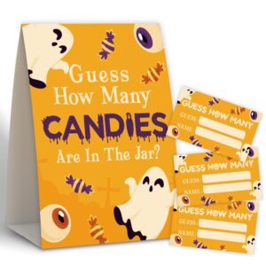 halloween shower games,guess how many candies,baby shower games,wedding shower games,baby shower decorations gender neutral,bridal shower decoration,birthday party game,50 guess cards & 1 sign -8