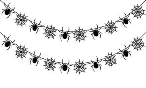 uniwish felt spider spiderweb banner garland halloween spider web decorations outdoor indoor home decor spooky themed birthday party supplies photo props