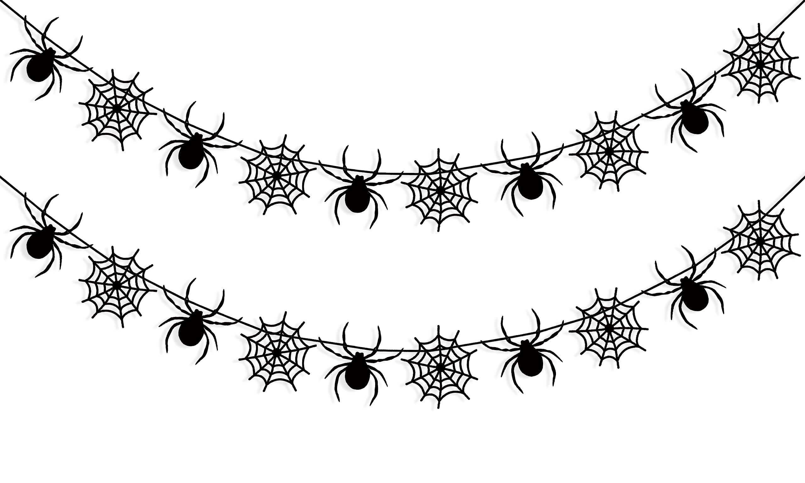 Uniwish Felt Spider Spiderweb Banner Garland Halloween Spider Web Decorations Outdoor Indoor Home Decor Spooky Themed Birthday Party Supplies Photo Props