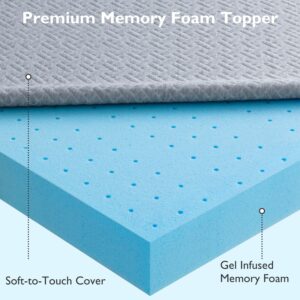 BedStory Memory Foam Mattress Topper Queen Size - 4 Inch Premium Soft Gel Memory Foam Topper - Bed Toppers with Removable Cover, CertiPUR-US Certified