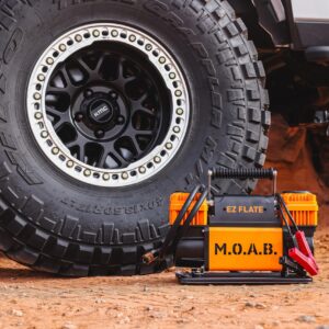 EZ FLATE M.O.A.B. Dual Air Compressor for 4x4 Offroad Vehicles, Fast Inflation, 12V Power, Easy to Use, Storage Bag