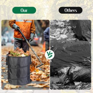 Camping Trash Can 34cm Diameter 10 Gallons Large Clip Model Dark Green Oxford Cloth Collapsible Waste Bag Portable Camping Trash Can for Balcony Gar Camping(Black)