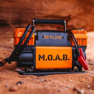 EZ FLATE M.O.A.B. Dual Air Compressor for 4x4 Offroad Vehicles, Fast Inflation, 12V Power, Easy to Use, Storage Bag