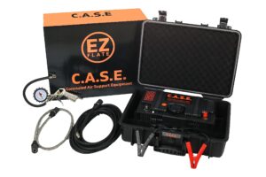 ez flate c.a.s.e. 12 volt air compressor built into heavy duty case | dual air compressor | 10.6 cfm | offroad air compressor 4x4 |150 psi | portable inflator with pressure gauge