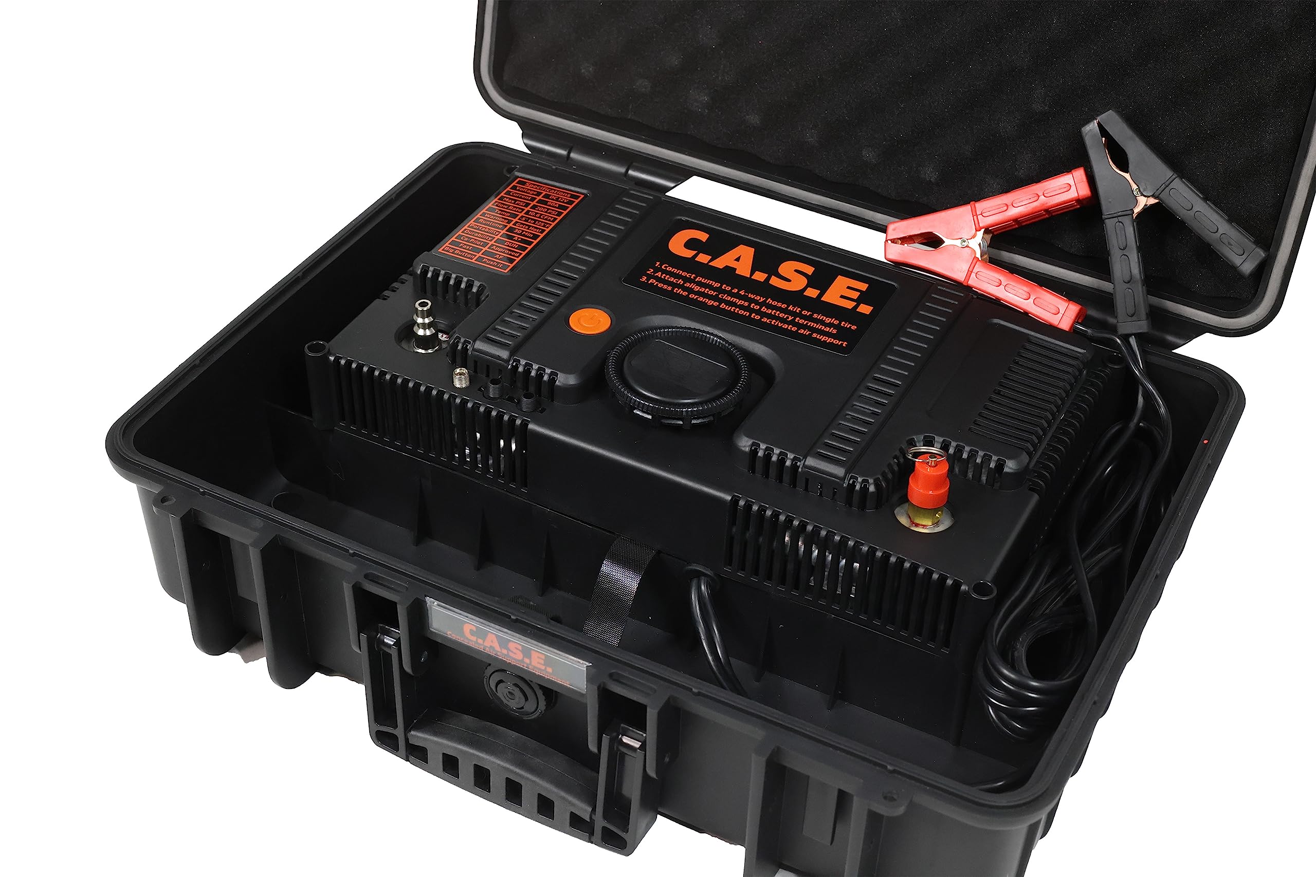 EZ FLATE C.A.S.E. 12 Volt Air Compressor Built Into Heavy Duty Case | Dual Air Compressor | 10.6 CFM | Offroad Air Compressor 4x4 |150 PSI | Portable Inflator With Pressure Gauge