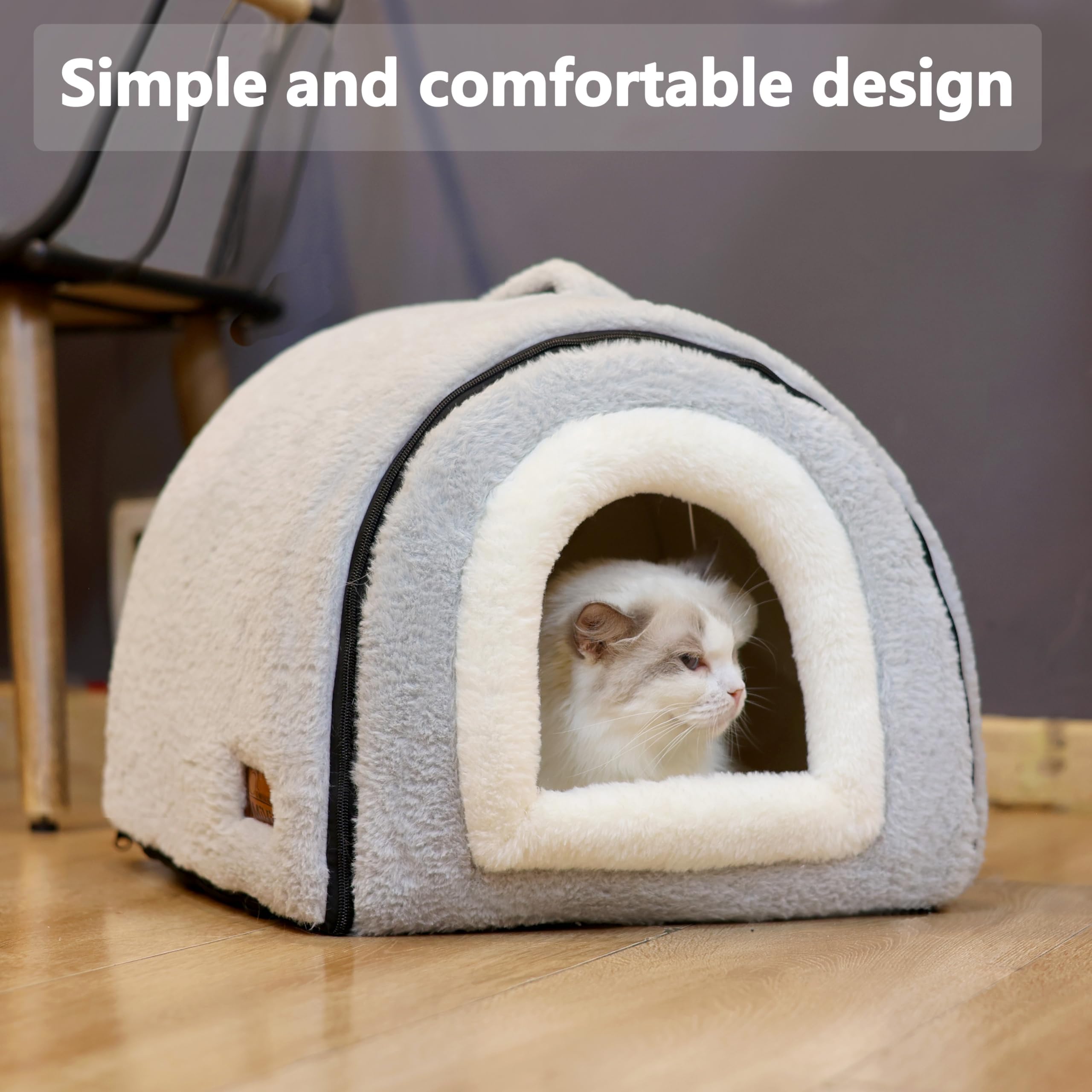 Cat Bed for Indoor Cats,Foldable cat cave,Anti-Slip & Water-Resistant Bottom,cat Houses for Indoor Cats or Small Dogs,Kitten Tent,Rabbit Bed,cat beds & Furniture