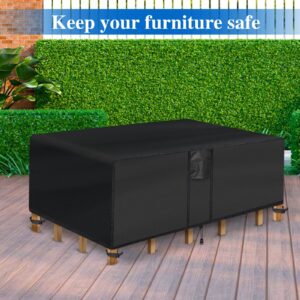 SUPERHOLD Outdoor Coffee Table Cover - Waterproof Rectangular Patio Coffee Table Cover (48L x 26W x 18H inches, Black) Outdoor Small Side Table Cover Patio Furniture Covers for Outdoor Furniture