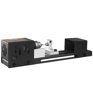 VEVOR Mini Lathe Machine, 2.76 in x 6.3 in, 24VDC 96W Mini Wood Lathe Tools Milling Machine Accessories, 7 Speeds 4220/5300/5650/6350/6660/7050/8450 RPM, for DIY Woodworking Wood Drill Rotary Tool