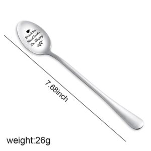 Drink Tea Read Books Spoon for Tea Lover Friend Birthday Graduation Christmas Gifts for Readers Book Lover Gifts for Women Men Engraved Tea Spoons Stainless Steel