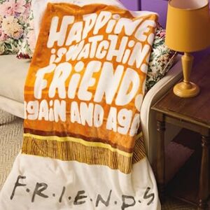 Hallmark Friends Oversized Blanket, 60"x80" (Happiness is Watching Friends Again and Again!) Gift for Christmas, Birthdays, Valentine's Day