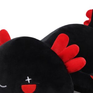 SNOWOLF Black Axolotl Plush Pillow Cute and Soft Axolotl Stuffed Animal Kawaii Plushie Toy Great Gift for Kids, 12"