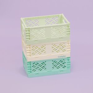 Craftelier - Box for Organisation and Storage of Craft Materials | Foldable and Stackable Design | Small Size - Open Box Measures 13,5 x 9,5 x 9,5 x 5,5 cm - Colour Turquoise