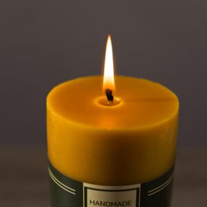 Extra Large Pure Beeswax Pillar Candle - 80 Hours Lasting - 100% Pure Beeswax and Cotton Wick - Unscented Candle for Emergencies - Candle Lovers Gift