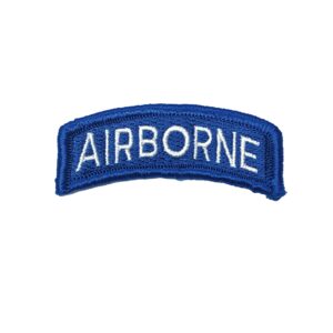 airborne white and blue color tab w/hook fastener