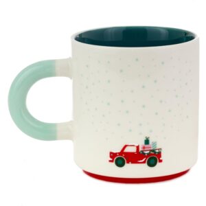 Hallmark Channel Christmas Coffee Mug ("This is My Hallmark Channel Watching Mug") 17 oz., Red Truck, Mint Green Handle, Christmas Gifts