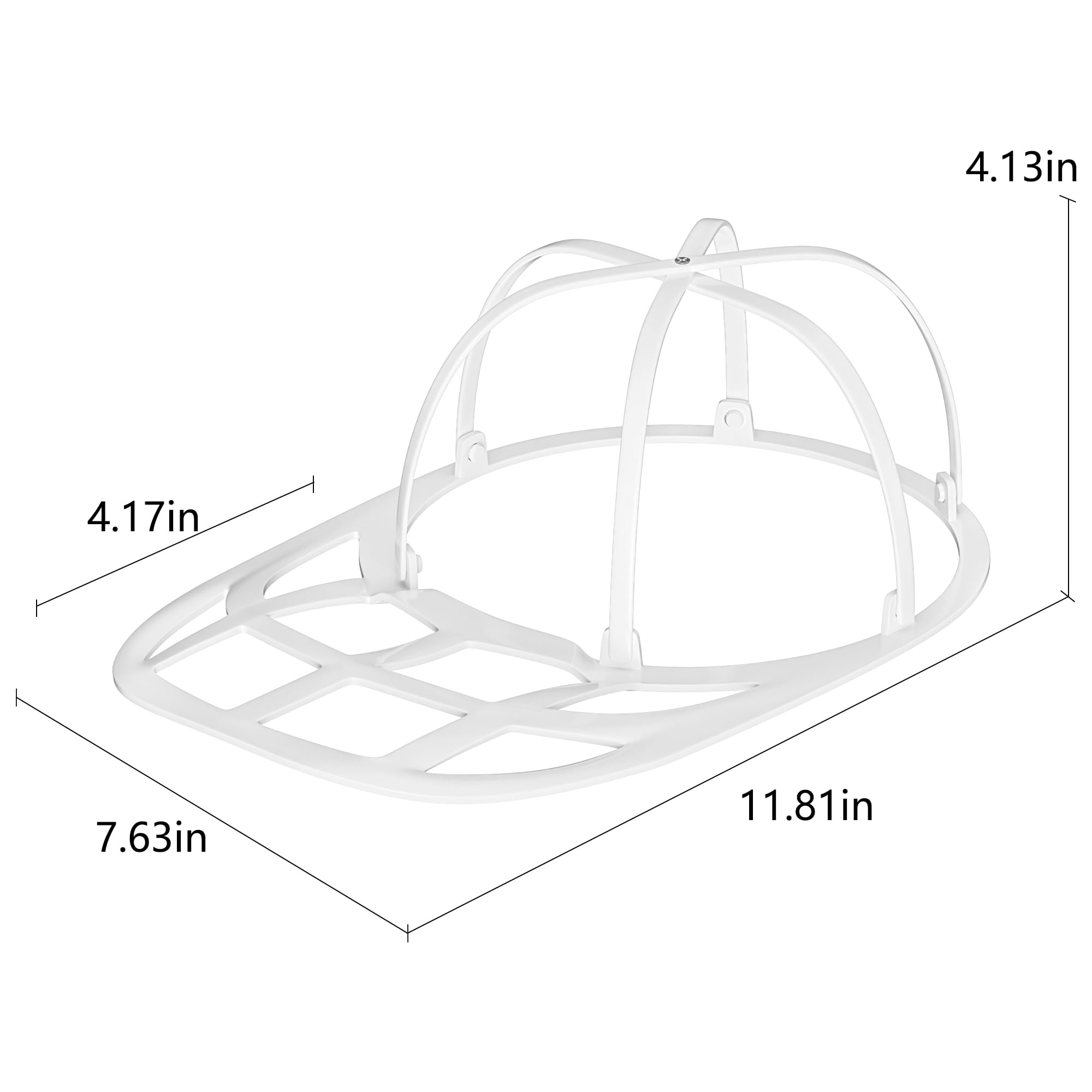 LONGD Hat Washer Cage for Baseball Caps, Sturdy Cleaning Protector with Frame Cage and Laundry Bag, Washing Machine Safe Hat Cleaner and Organizer, Suitable for Adult and Kids' Caps - 1-Pack,White