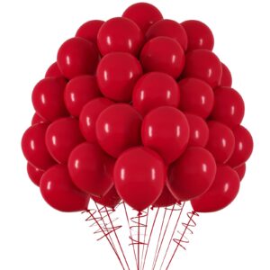 rubfac red balloons, 120pcs 5 inch red balloons, thicker red balloons for birthday wedding baby shower graduation anniversary party decorations