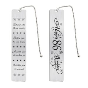 jzxwan happy 86th birthday gifts for women men, 86 year old birthday bookmark, female 86 yr old bday card gift ideas, 1938 birthday book mark for woman man, 86th birthday decorations, 86 th bd present