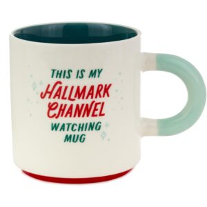 hallmark channel christmas coffee mug ("this is my hallmark channel watching mug") 17 oz., red truck, mint green handle, christmas gifts