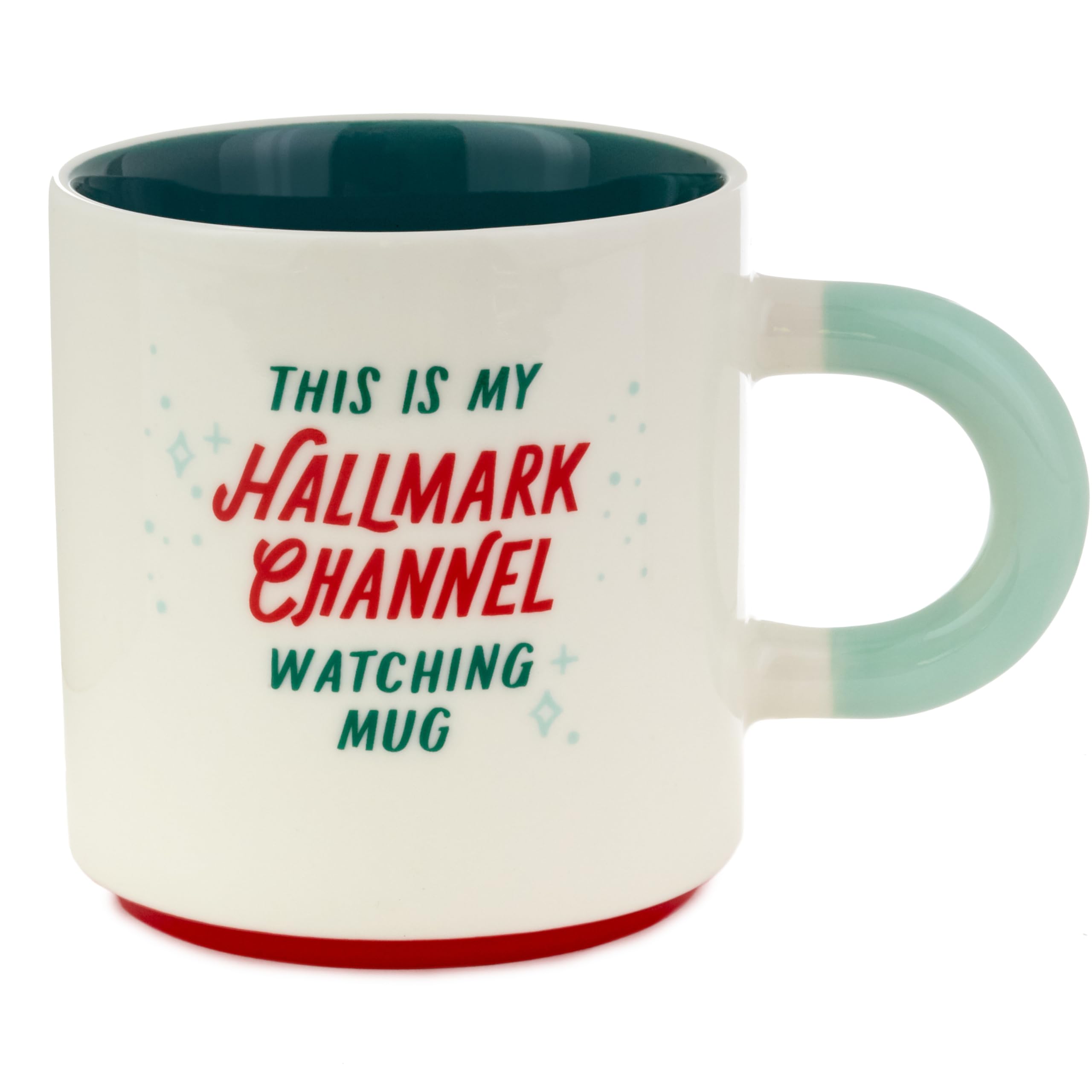 Hallmark Channel Christmas Coffee Mug ("This is My Hallmark Channel Watching Mug") 17 oz., Red Truck, Mint Green Handle, Christmas Gifts