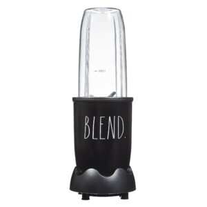 rae dunn personal blender 600w | 24oz capacity | bpa-free jar | crushes ice | leak-proof | anti-slip feet | dishwasher safe, black