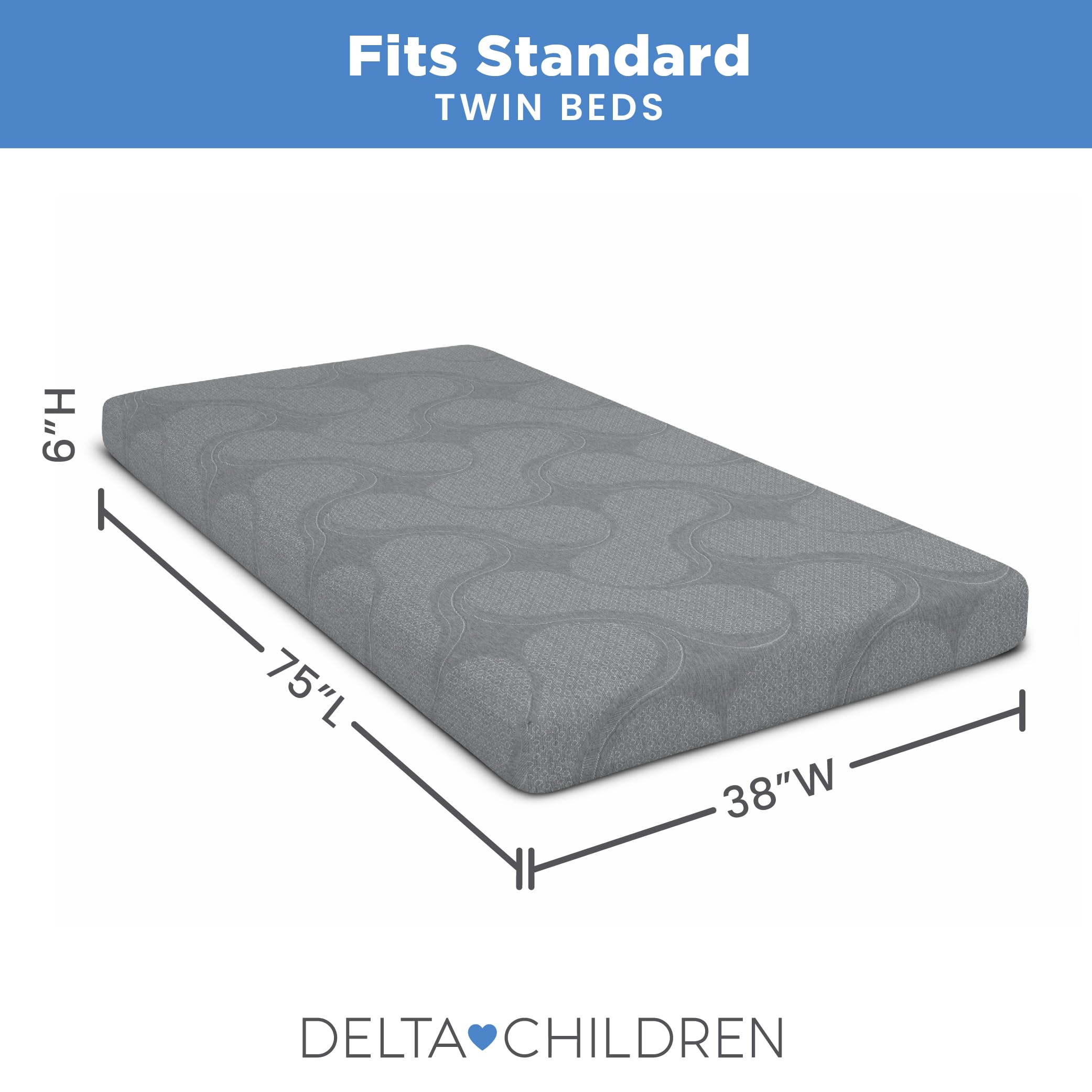 Delta Children Snooze 6 inch Memory Foam Mattress, Twin