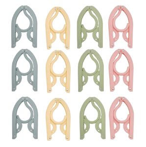 rzjzgz 12pcs travel hangers folding hangers portable clothes hangers foldable, non-slip, lightweight for home and travel