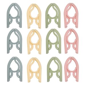 RZJZGZ 12Pcs Travel Hangers Folding Hangers Portable Clothes Hangers Foldable, Non-Slip, Lightweight for Home and Travel