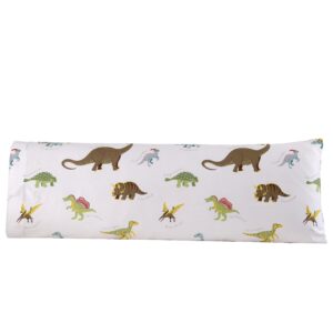 mag 1pcs dinosaur body pillowcase,white based dino body pillowcase, super soft microfiber, for kids, toddler,teens boys and girls