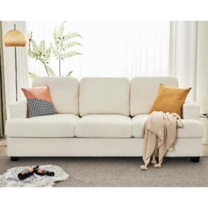 HOWE Couch, Comfy Sofa Couch with 24" Extra Deep Seats, Offwhite Modern Sofa- 3 Seater Sofa Couch for Living Room Apartment Lounge, Bouclé