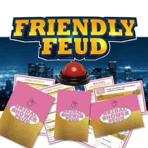 Bridal Friendly Feud Game Set, Bridal Shower Games Supplies, Wedding Shower Games for Adults, Feud Quiz, Engagement Party Bridal Shower Favors, Wedding Shower Decorations - SC01