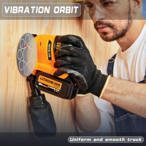 Nichilas Random Orbital Sander Cordless Brushless Motor 6 Speeds Max 13500RPM, 5” Electric Sander with Dust Collector for Dewalt Battery, (Battery Not Included)