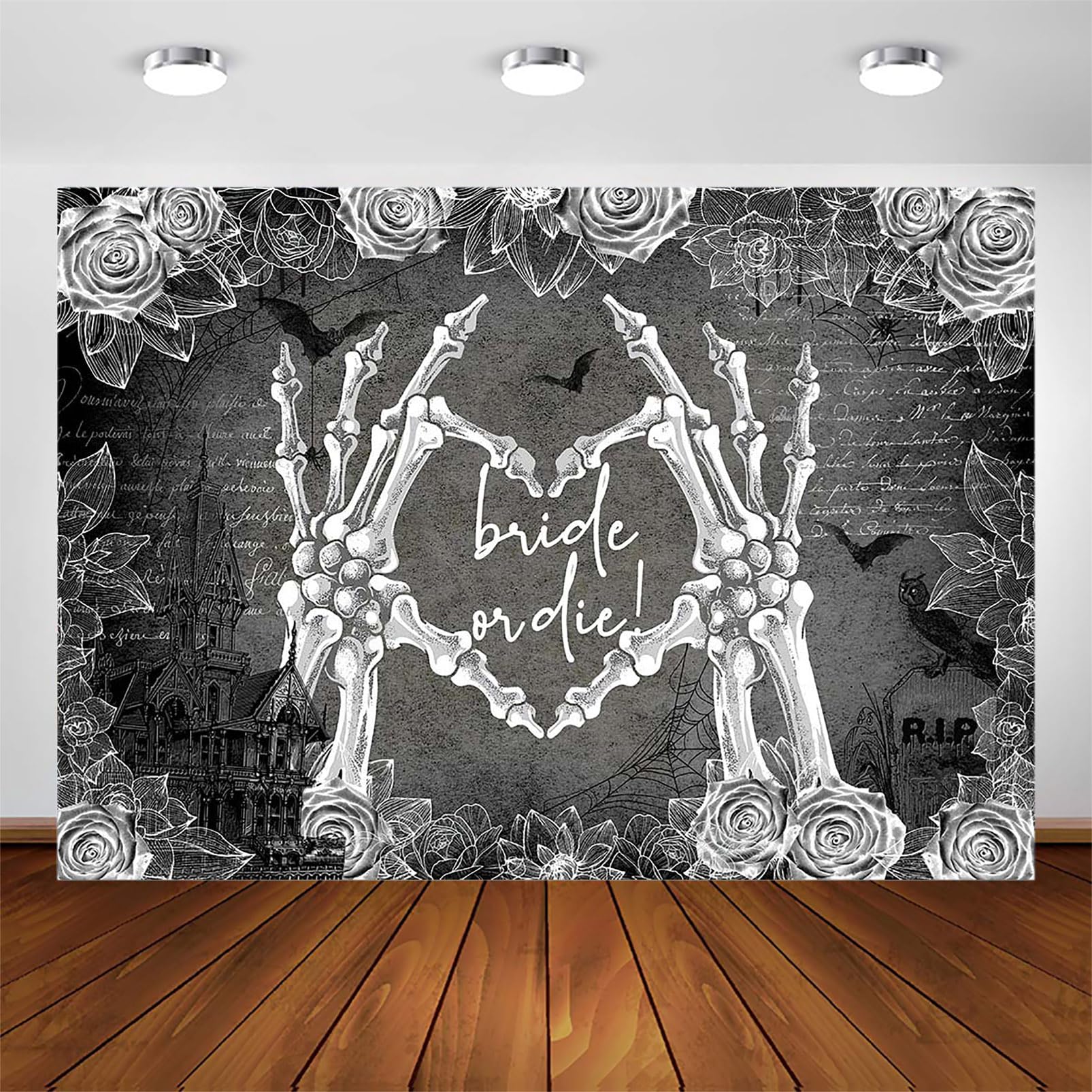 Avezano Bride Or Die Bachelorette Party Decorations Till Death Do Us Part Bridal Shower Gothic Wedding Engagement Party Decor Photoshoot Photo Booth Backdorps (7x5ft)