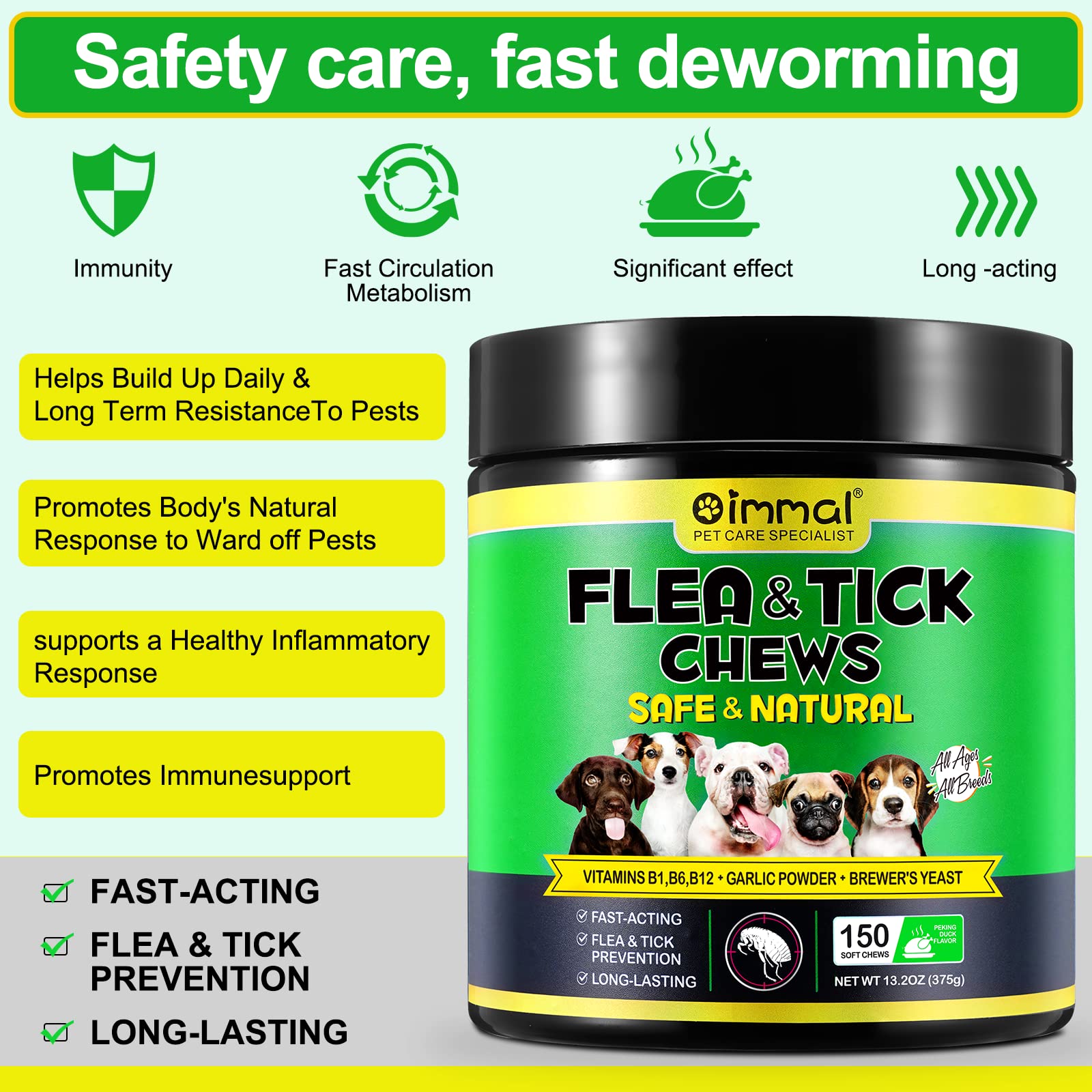 Flea & Tick Prevention for Dogs Chewable, Natural Flea and Tick Supplement for Dogs, Flea and Tick Chews for Dogs, Oral Flea Pills for All Breeds and Ages Dogs02