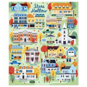 hallmark gilmore girls stars hollow map blanket, 50" x 60", gift for christmas, birthdays, mother's day, valentine's day