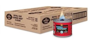 royal oak canned heat 12 pack 6 hour fuel, easy open, resealable, non-drip, for food, burners for chafing dishes, buffet burners, parties, weddings, bbqs