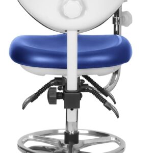 Adjustable Seat Doctor's Stool Dental Assistance Chair with Foot Control 360 Degree Rotation Armrest PU Leather QY-600M-B2