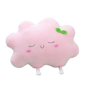 xiaohong cloud cushion pillow, cloud throw pillows for bedroom car decorative, 3d plush cloud shaped decorative pillow,decorative nursery pillow,playroom décor, cute kids throw pillows (pink)