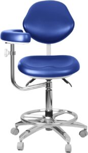 adjustable seat doctor's stool dental assistance chair with foot control 360 degree rotation armrest pu leather qy-600m-b2