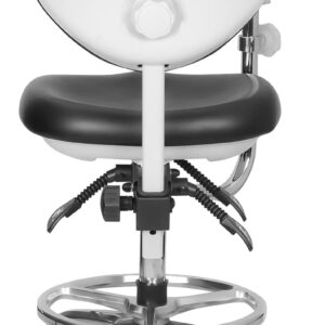 Mobile Adjustable Doctor's Stool Dental Assistance Chair Foot Control 360 Degree Rotation Armrest PU Leather QY-600M-B2