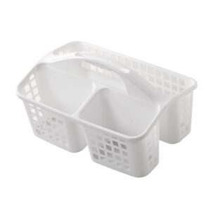 ＫＬＫＣＭＳ bathroom shower caddy basket with handle 3 divided compartments cleaning tote bins, white