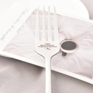 I love You Gifts for Him Her Wife Husband Let's Have Dinner Toghter Forever Fork Gifts for Boyfriend Girlfriend Anniversary Birthday Gifts for Best Friends Bff Christmas Gift for Dad Mom Son Daughter