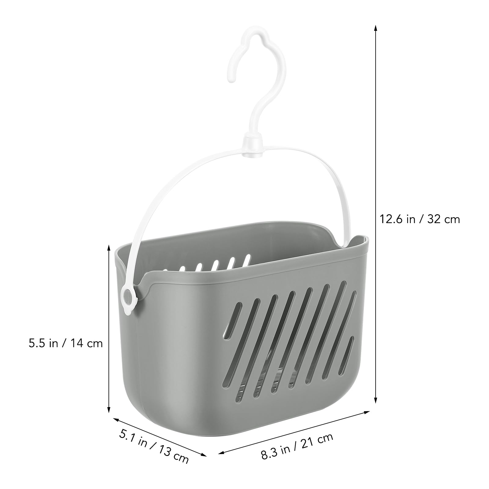 DOITOOL Hanging Shower Caddy Plastic Hanging Shower Basket Portable Kitchen Organizer Storage Basket with Hook for Home Bathroom Kitchen, Grey Plastic Shower Caddy Basket