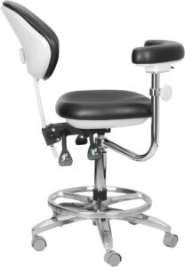 mobile adjustable doctor's stool dental assistance chair foot control 360 degree rotation armrest pu leather qy-600m-b2