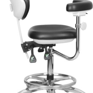 Mobile Adjustable Doctor's Stool Dental Assistance Chair Foot Control 360 Degree Rotation Armrest PU Leather QY-600M-B2