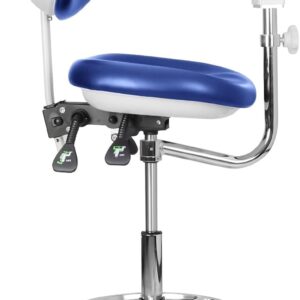 Adjustable Seat Doctor's Stool Dental Assistance Chair with Foot Control 360 Degree Rotation Armrest PU Leather QY-600M-B2