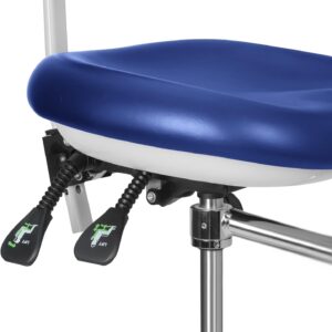 Adjustable Seat Doctor's Stool Dental Assistance Chair with Foot Control 360 Degree Rotation Armrest PU Leather QY-600M-B2