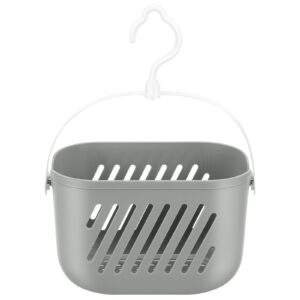 doitool hanging shower caddy plastic hanging shower basket portable kitchen organizer storage basket with hook for home bathroom kitchen, grey plastic shower caddy basket