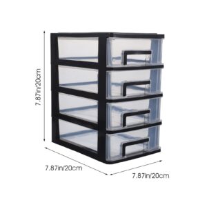 Storage Cabinet Plastic 4 Drawer Wide Storage Drawer, Plastic Clear Storage and Organizer Cabinet for Bathroom, Closet, Craft Room, Garage, Kids Room, Office, Pantry, Desktop